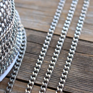 Stainless Steel Flat Chain Non-tarnish - DIY Permanent Jewelry Making ...