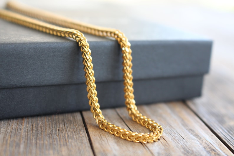 Gold Foxtail Chain Necklace - Bali Woven Rope Chain - 4 Mm Thickness ...