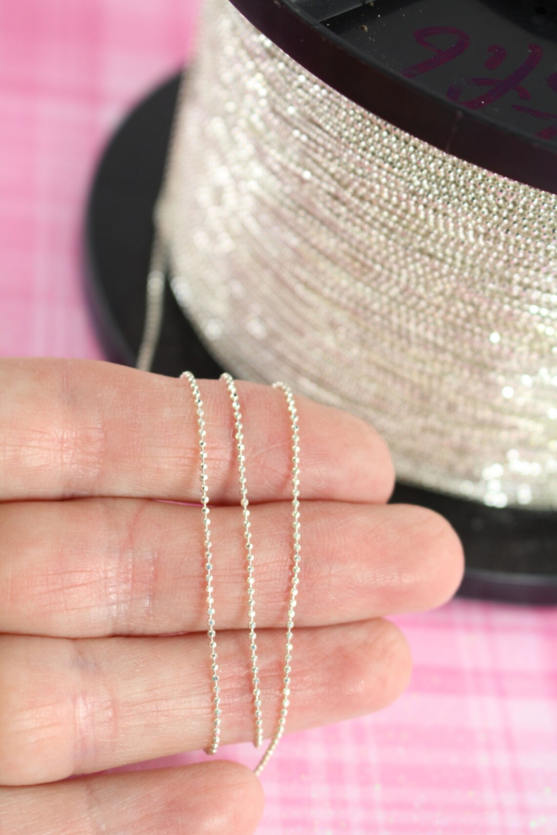 Ball Chain Diamond Cut 925 Sterling Silver Necklace Chain 1 - Etsy