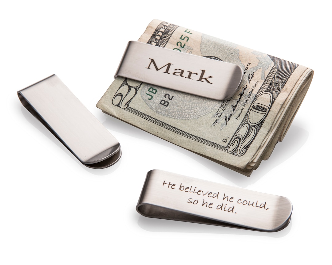 Classic Personalized Money Clip - Gift for Him Custom Engraved Money ...