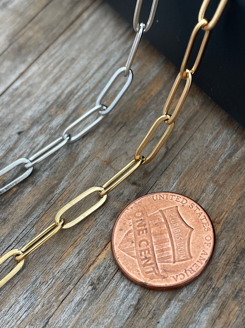 Paperclip Chain No Fade Non-tarnish Gold Silver Wholesale - Etsy
