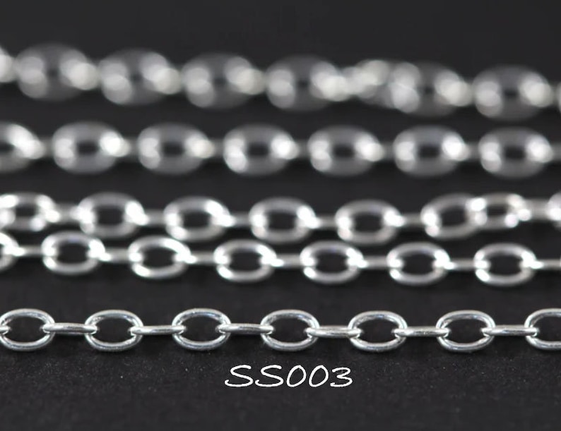 Silver Necklace Cable Chain - Permanent Jewelry Making Supplies - Bulk ...