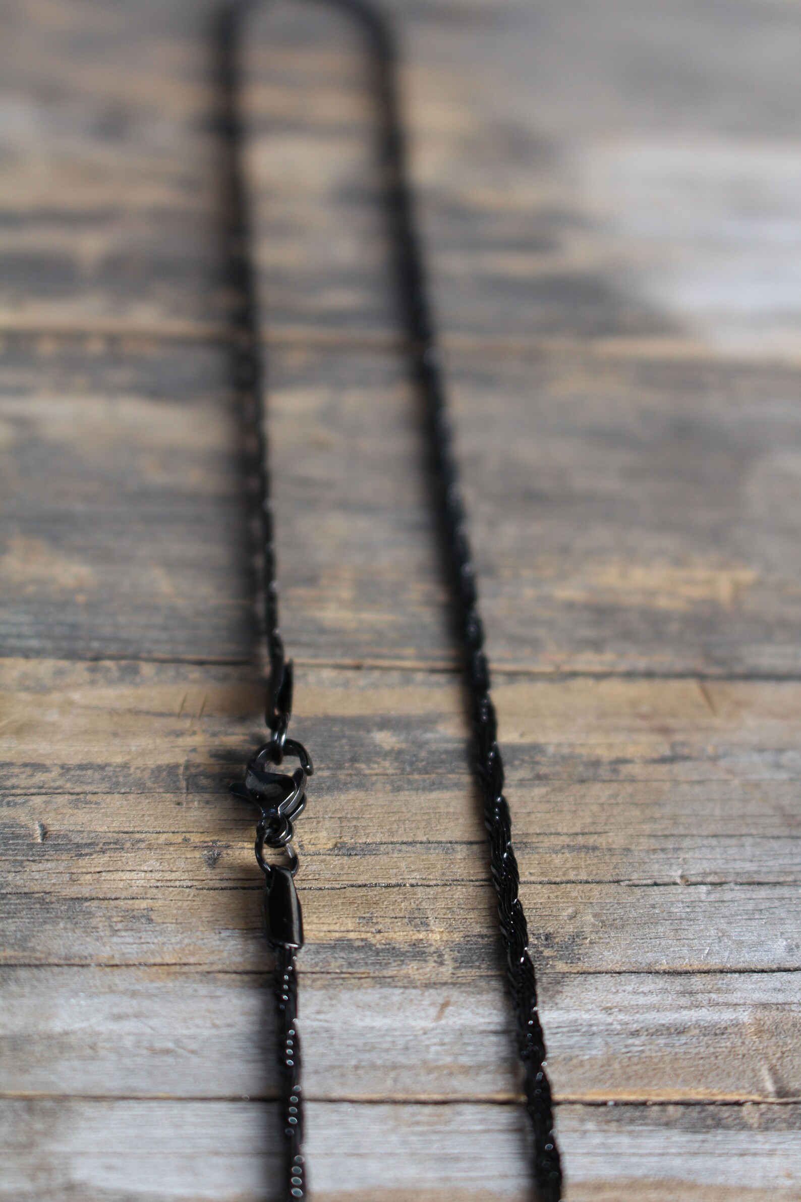 Black Rope Chain Necklace Stainless Steel 2mm 4mm for Men - Etsy