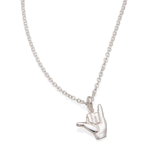 Shaka Necklace in Silver Hang Loose Charm Bridesmaid - Etsy