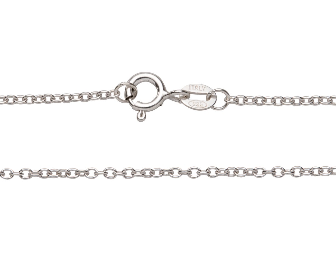 Solid 925 Sterling Silver Chain Link Necklace, Cable Chain Necklace ...