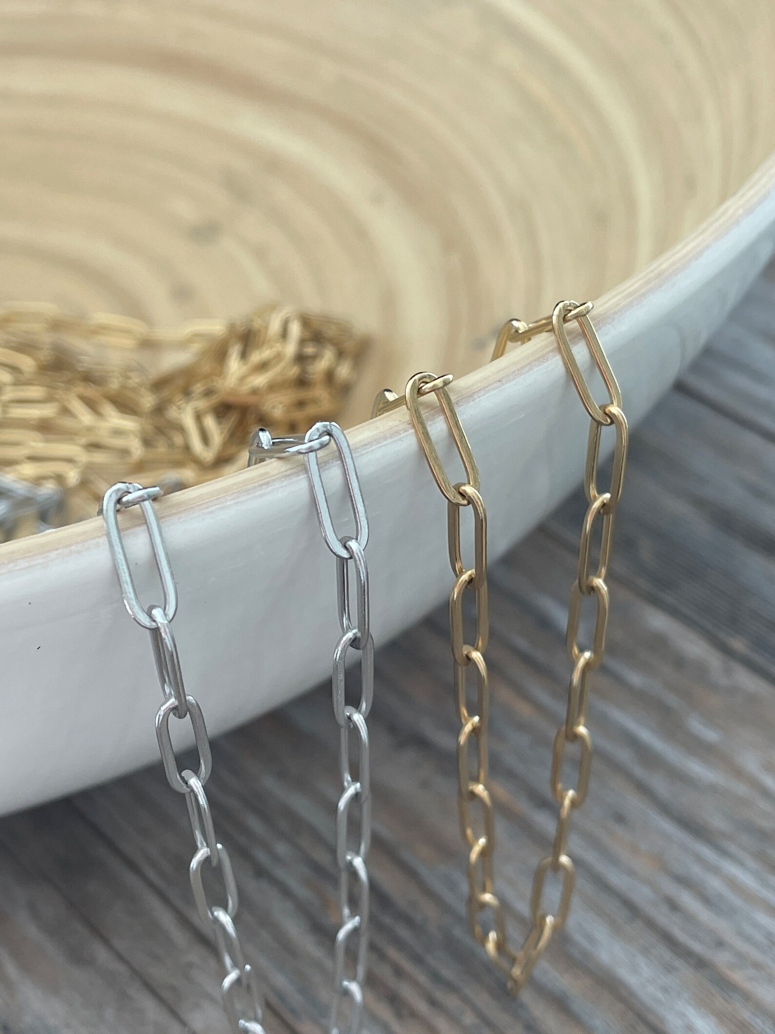 Paperclip Chain No Fade Non-tarnish Gold Silver Wholesale - Etsy