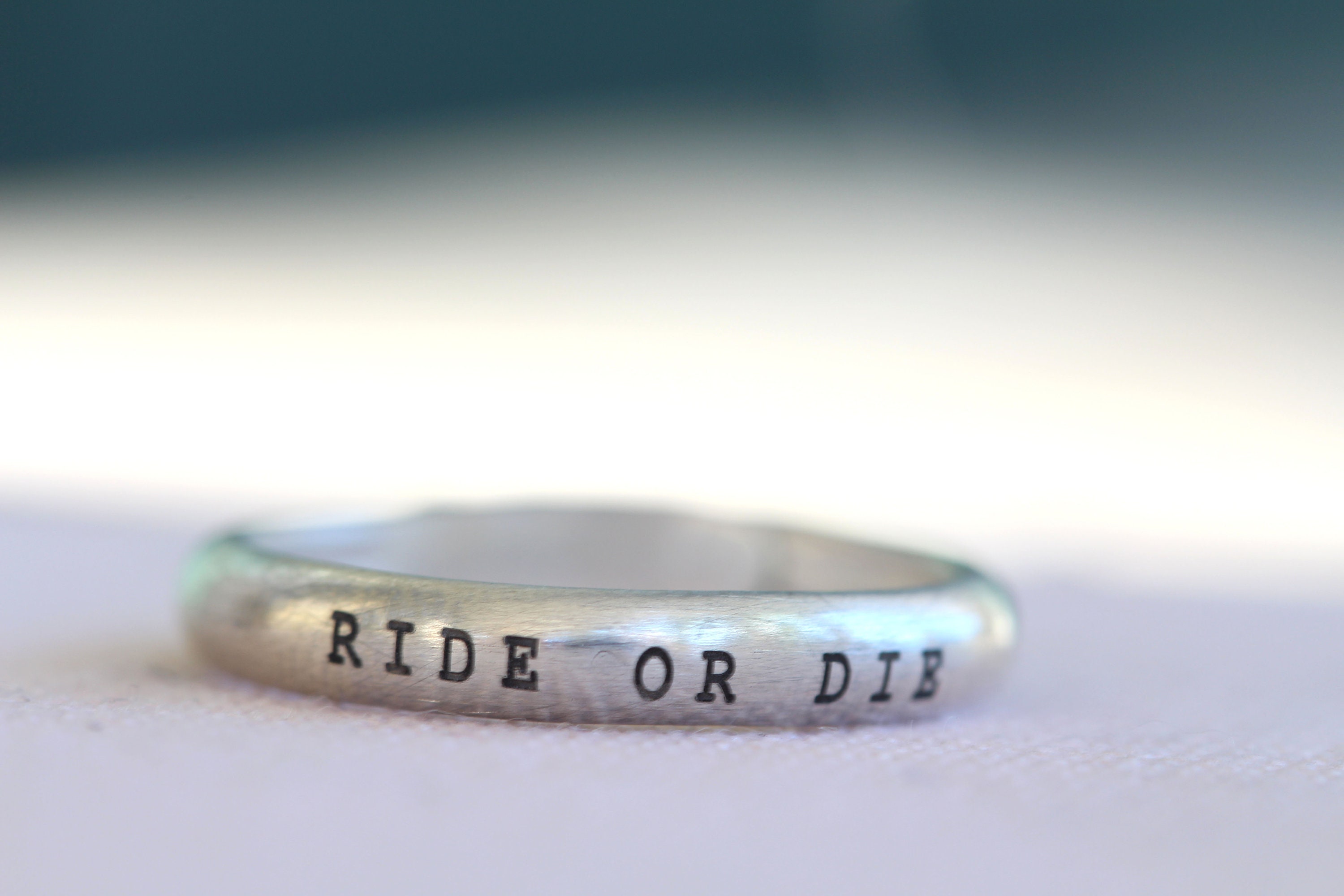 Ride or Die Ring for Him or Her Custom Engraved Personalized | Etsy