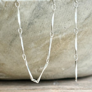 Sterling Silver Bar and Dapped Link Chain – DIY Jewelry Supplies - Etsy