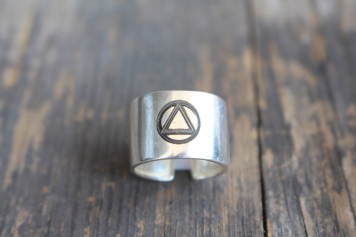 Alcoholics Anonymous Unisex Ring Addiction Recovery Jewelry - Etsy