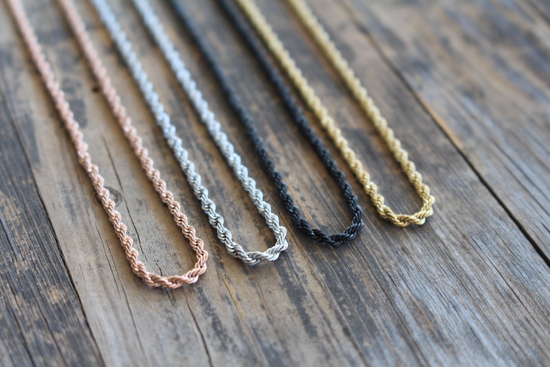 Stainless Steel Rope Chain Necklace – Tarnish Free, Waterproof ...