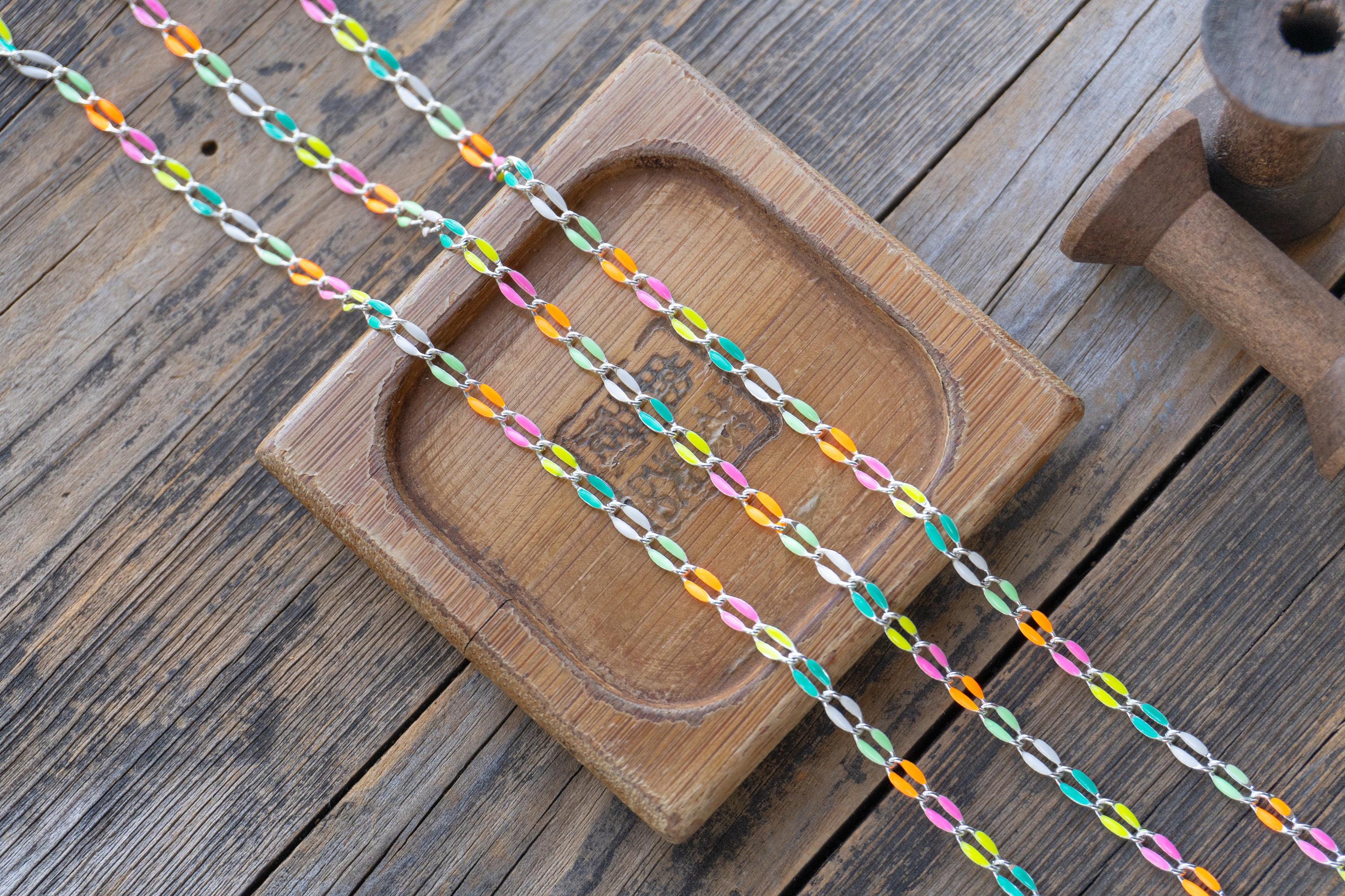 Enamel Chains Silver - Multi Color Neon Black White - Wholesale Bulk ...