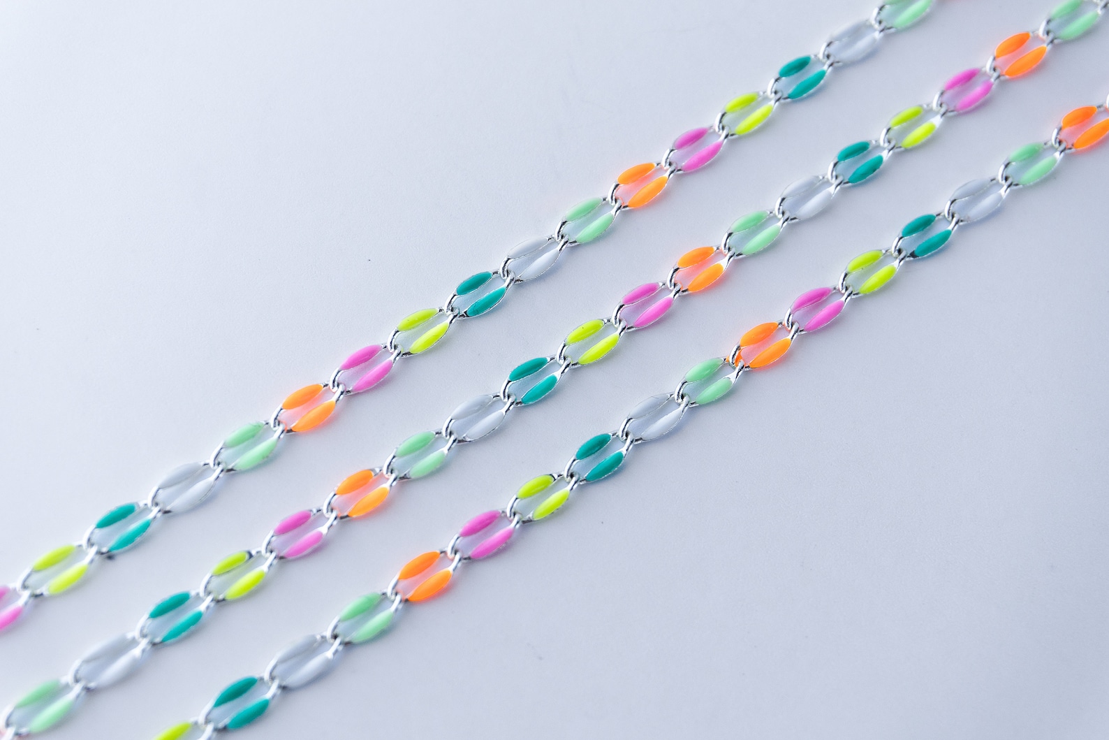 Enamel Chains Silver - Multi Color Neon Black White - Wholesale Bulk ...