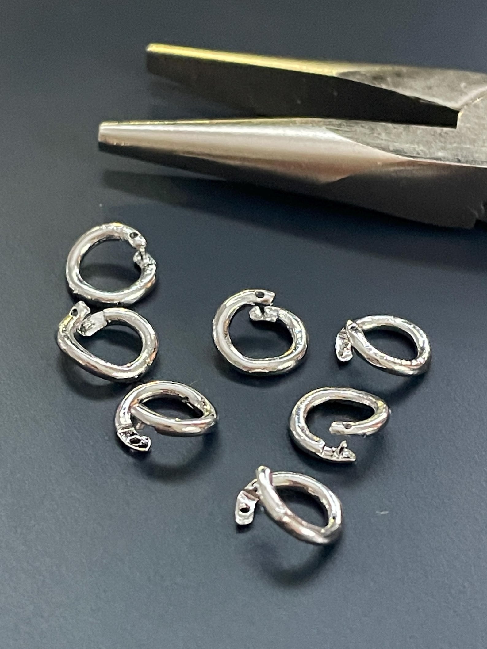 10 Gold Silver Locking Jump Rings 5.5mm 7.5mm - Stainless Steel - No ...