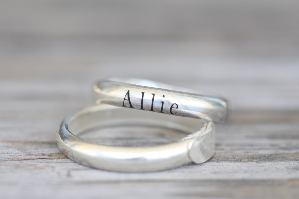 Stacking Rings Custom Engraved Personalized Rings 925 - Etsy