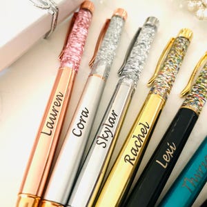 Glitter Pen - Personalized Custom Laser Engraved Rose Gold Pen ...