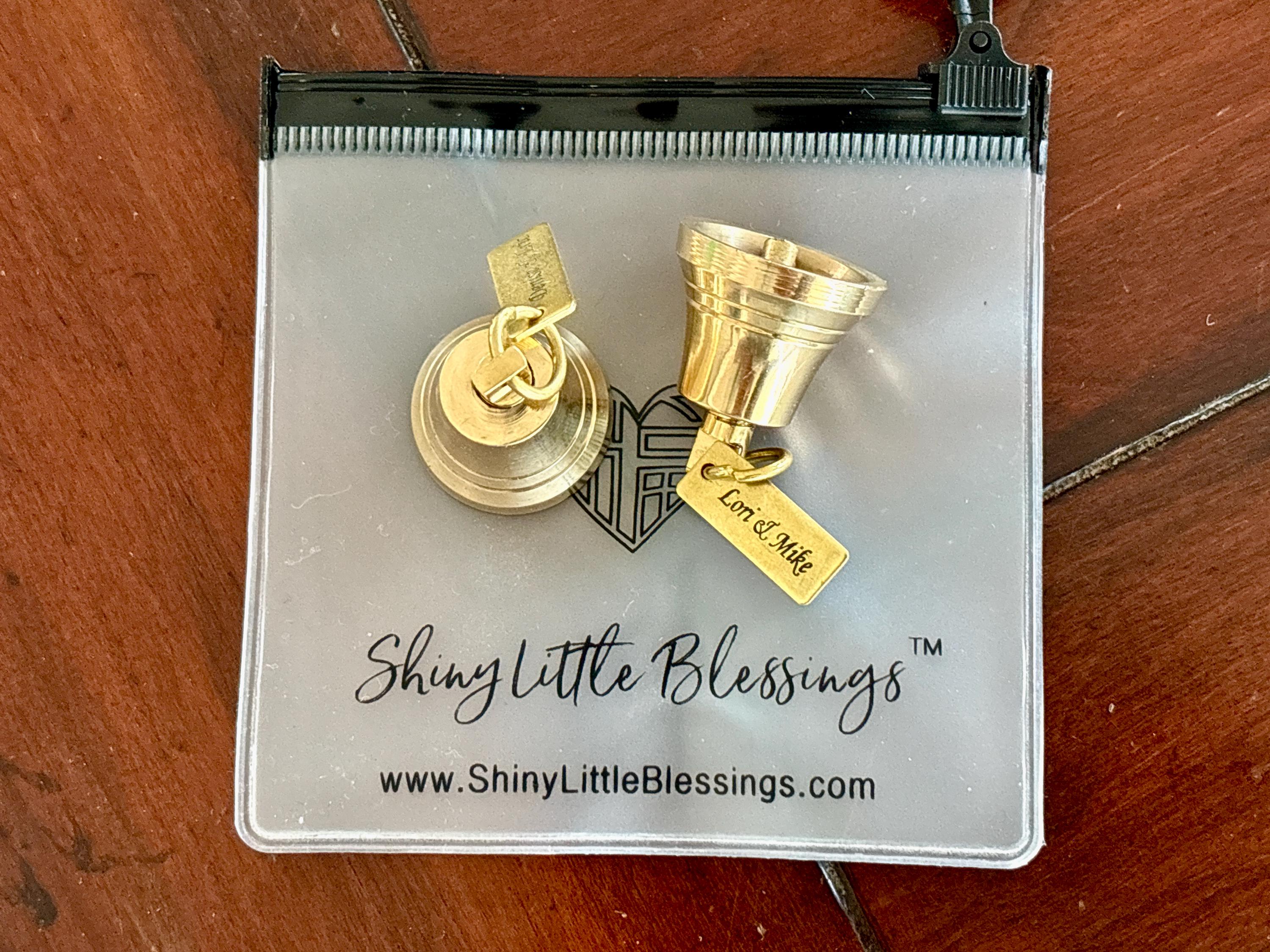 Personalized Brass Wedding Bells, Custom Engraved Bride Groom Names ...
