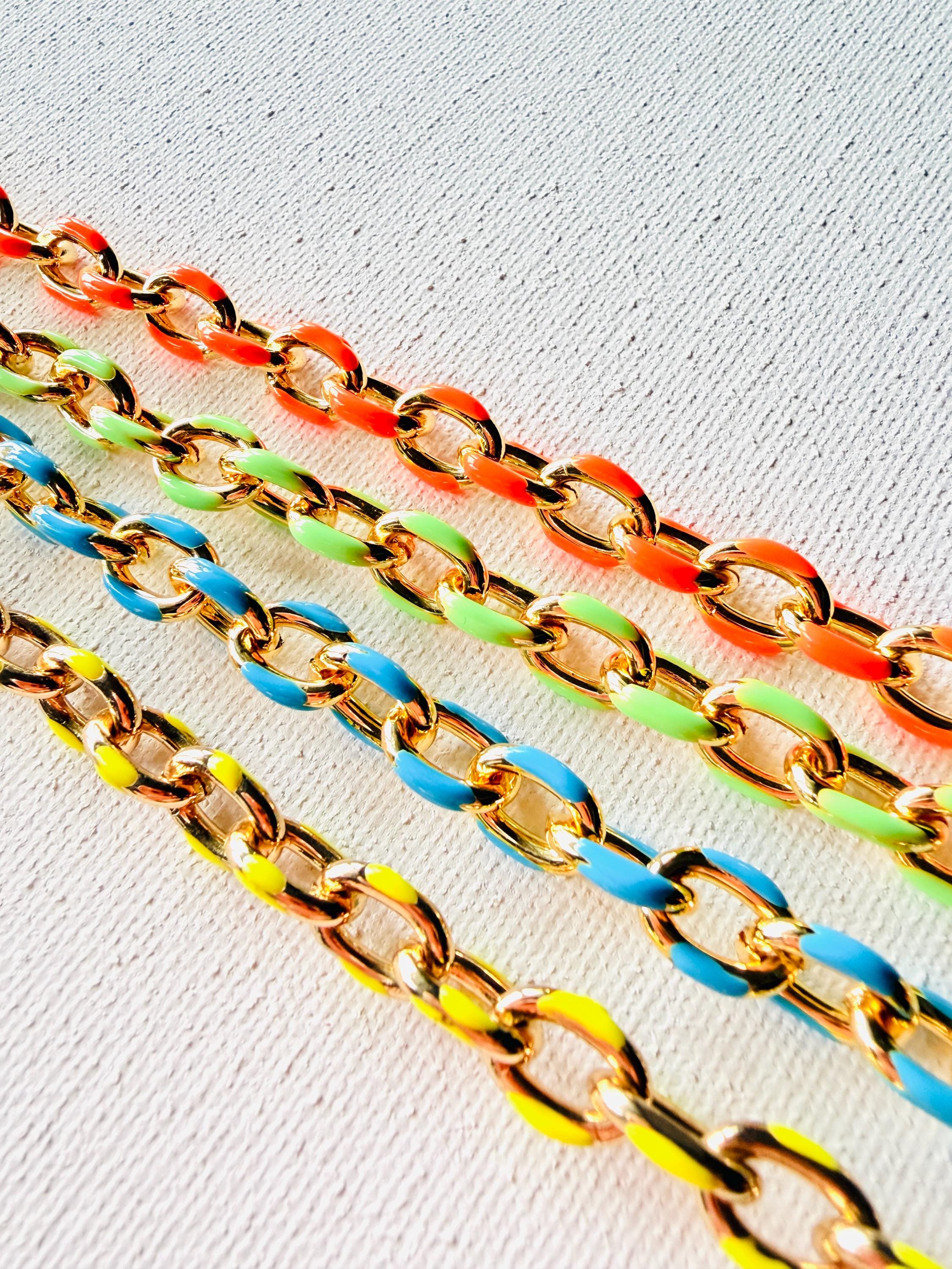 Neon Enamel 18k Gold Chains - Wholesale Bulk DIY Jewelry Making ...