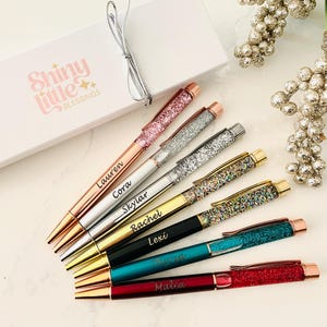 Glitter Pen - Personalized Custom Laser Engraved Rose Gold Pen ...