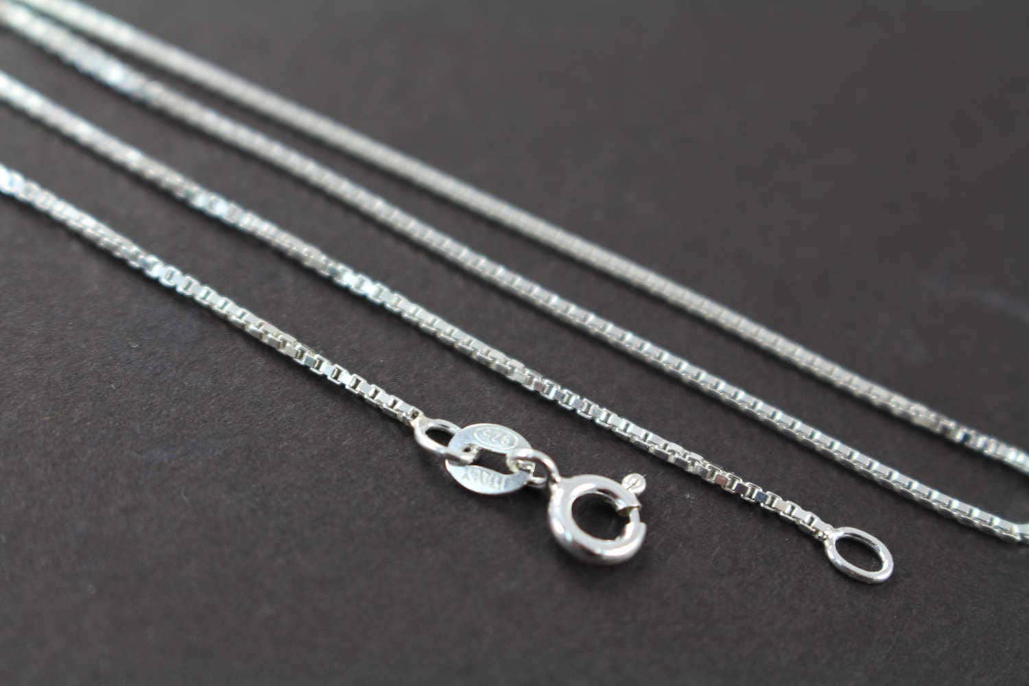 Box Chain Necklace 925 Sterling Silver Necklace 1mm | Etsy