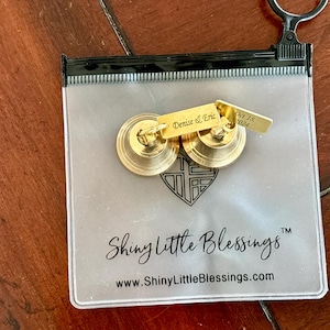 Personalized Brass Wedding Bells, Custom Engraved Bride Groom Names ...