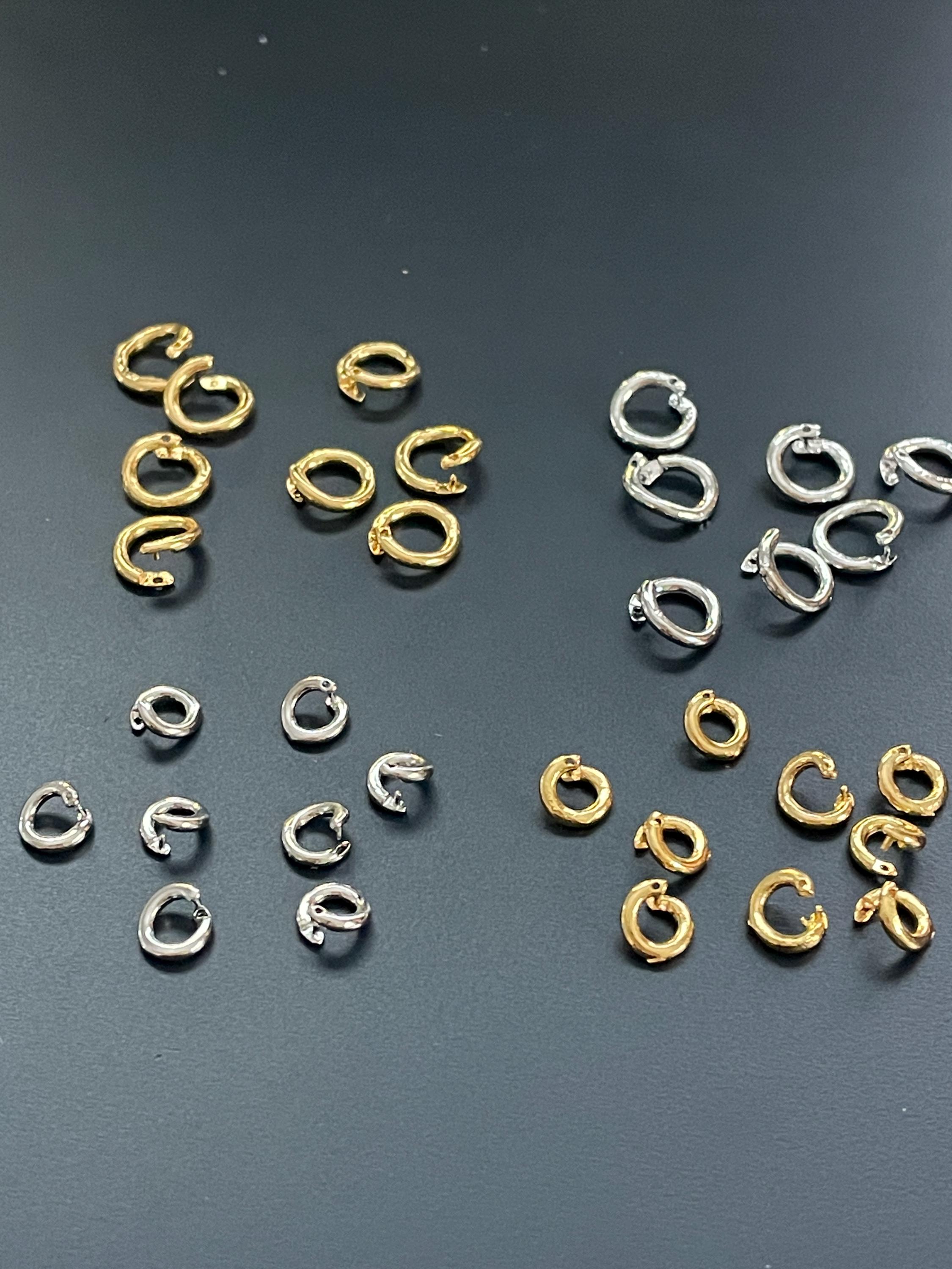10 Gold Silver Locking Jump Rings 5.5mm 7.5mm - Stainless Steel - No ...