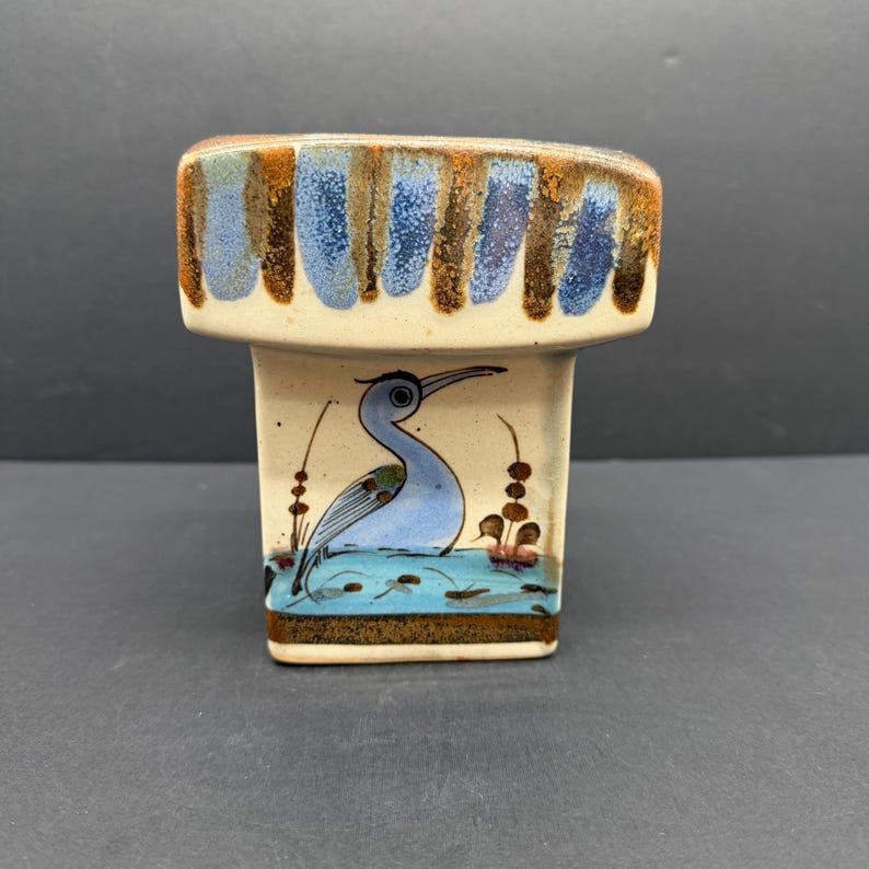 Vintage Ken Edwards Tonala Mexican Stoneware Pottery Square Pillar ...