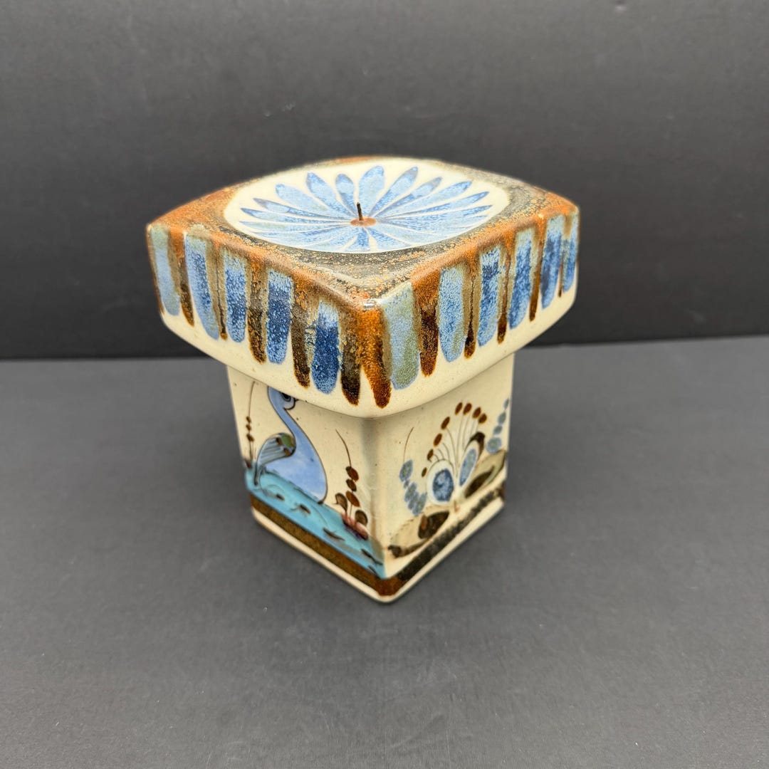 Vintage Ken Edwards Tonala Mexican Stoneware Pottery Square Pillar ...