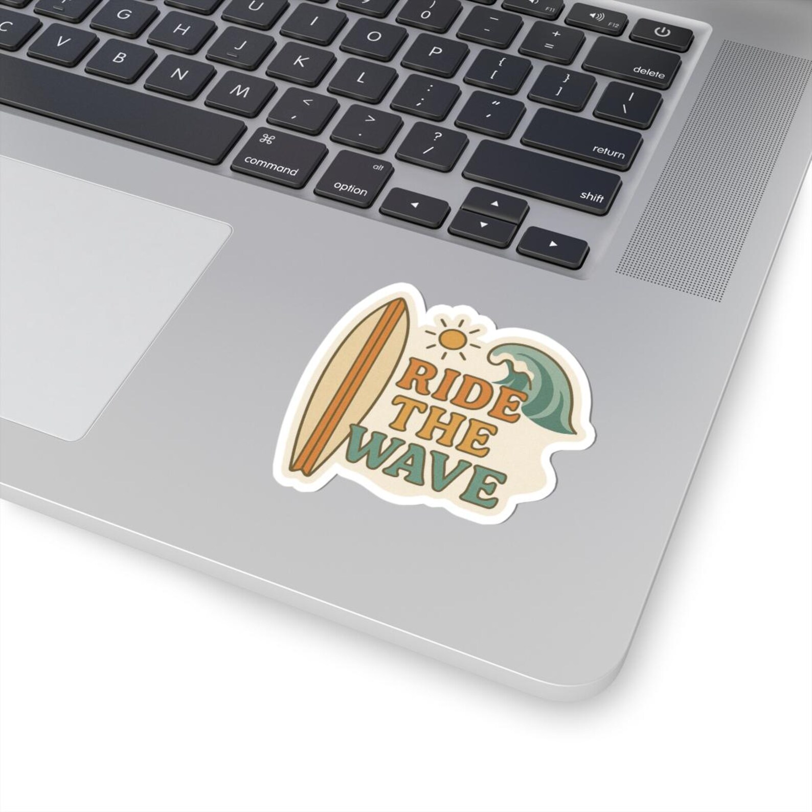 Ride the Wave Stickers - Surfing Vibes, Ocean Lover Gifts, Laptop Decal ...
