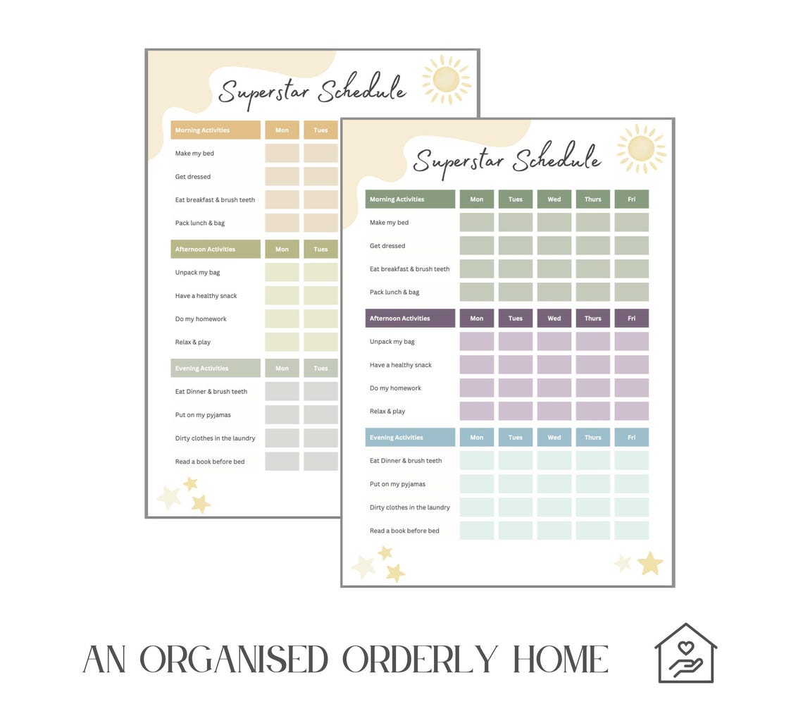 Printable Daily Routine | to Do List | Chore Chart | Checklist ...
