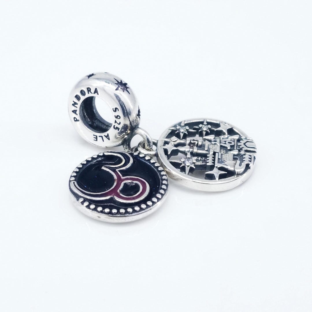 925 Pure Silver Disney 30th Anniversary Castle and Star Elements ...