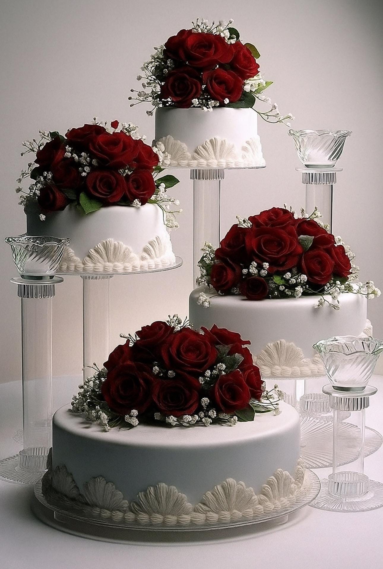 4 Tier Clear Spiral Cascade Wedding Cake Stand (STYLE 400-A) Cupcake ...