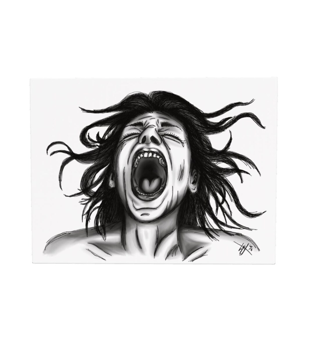 Screaming Woman Digital Ink Print - “screaming Stacy” - Rectangular ...