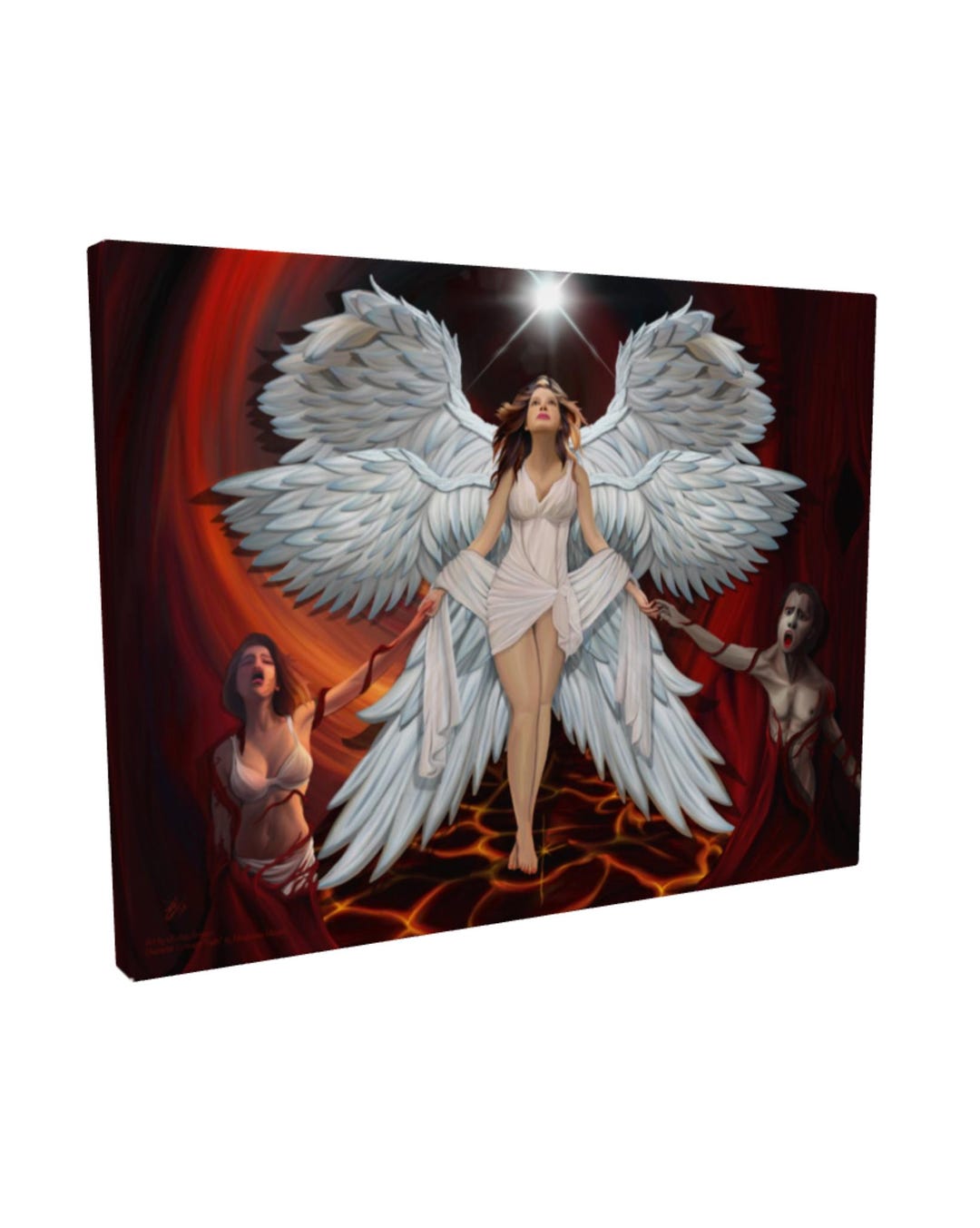 6 Winged Angel in Hell Lifting 2 Souls - Seraphim Angel - “faith ...