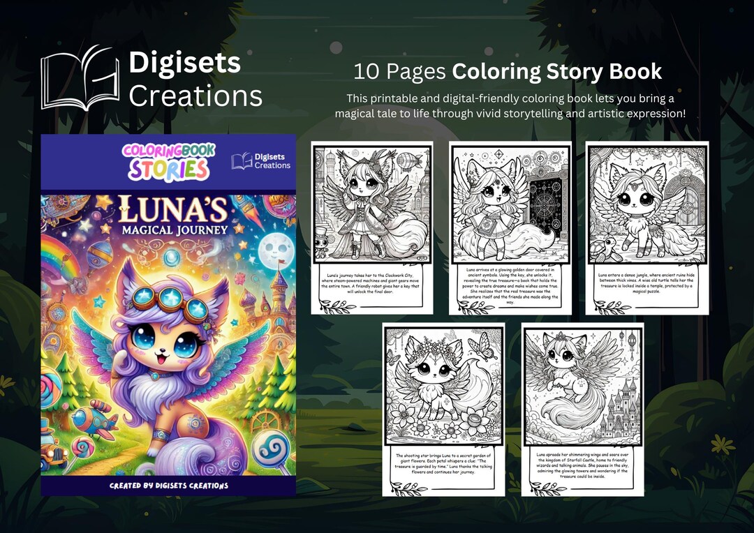 Coloring Book Stories: Luna's Mystical Journey | Coloring Pages | PDF ...