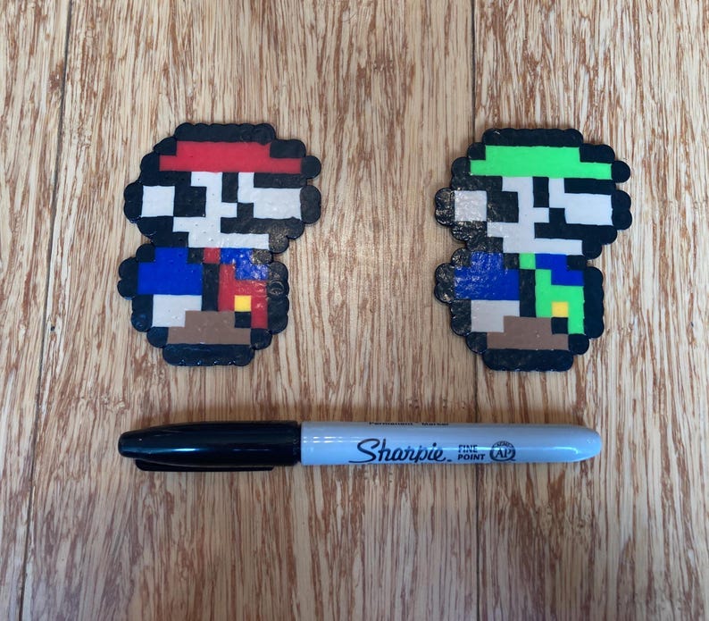 Mario + Luigi Perler Bead - Etsy