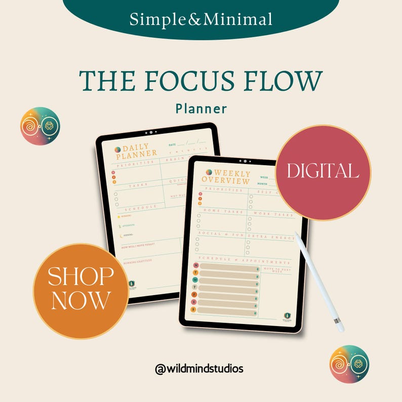 The Focus Flow ADHD Planner | Printable Daily, Weekly, Habit, Dopamine ...