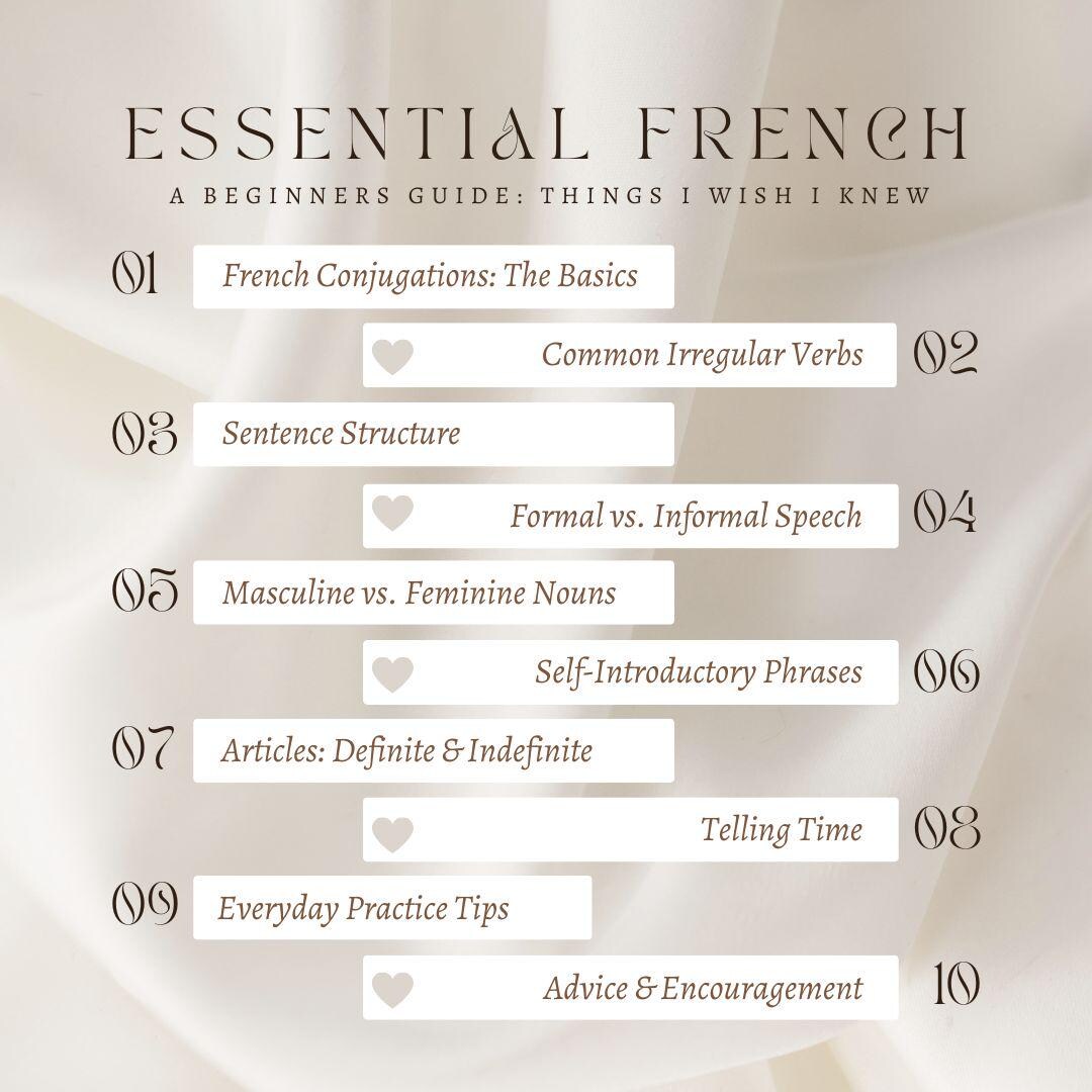 Essential French. A Beginners Guide: Things I Wish I Knew - Etsy