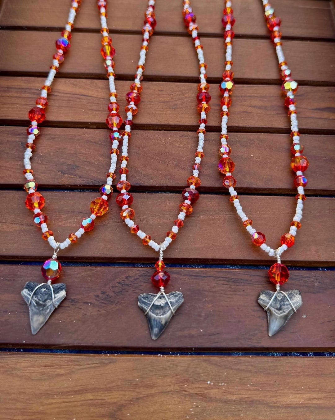 Red Shark Teeth Necklaces - Etsy