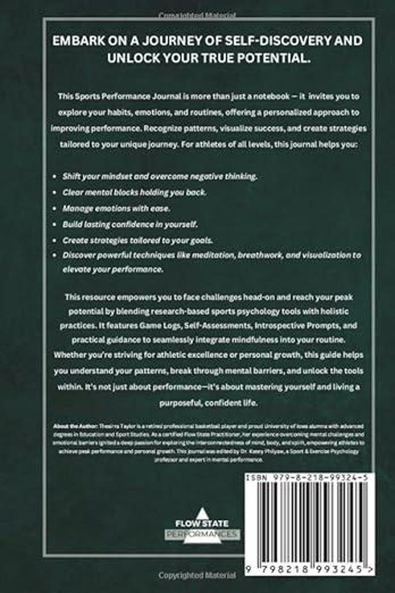 Sports Performance Journal - Etsy