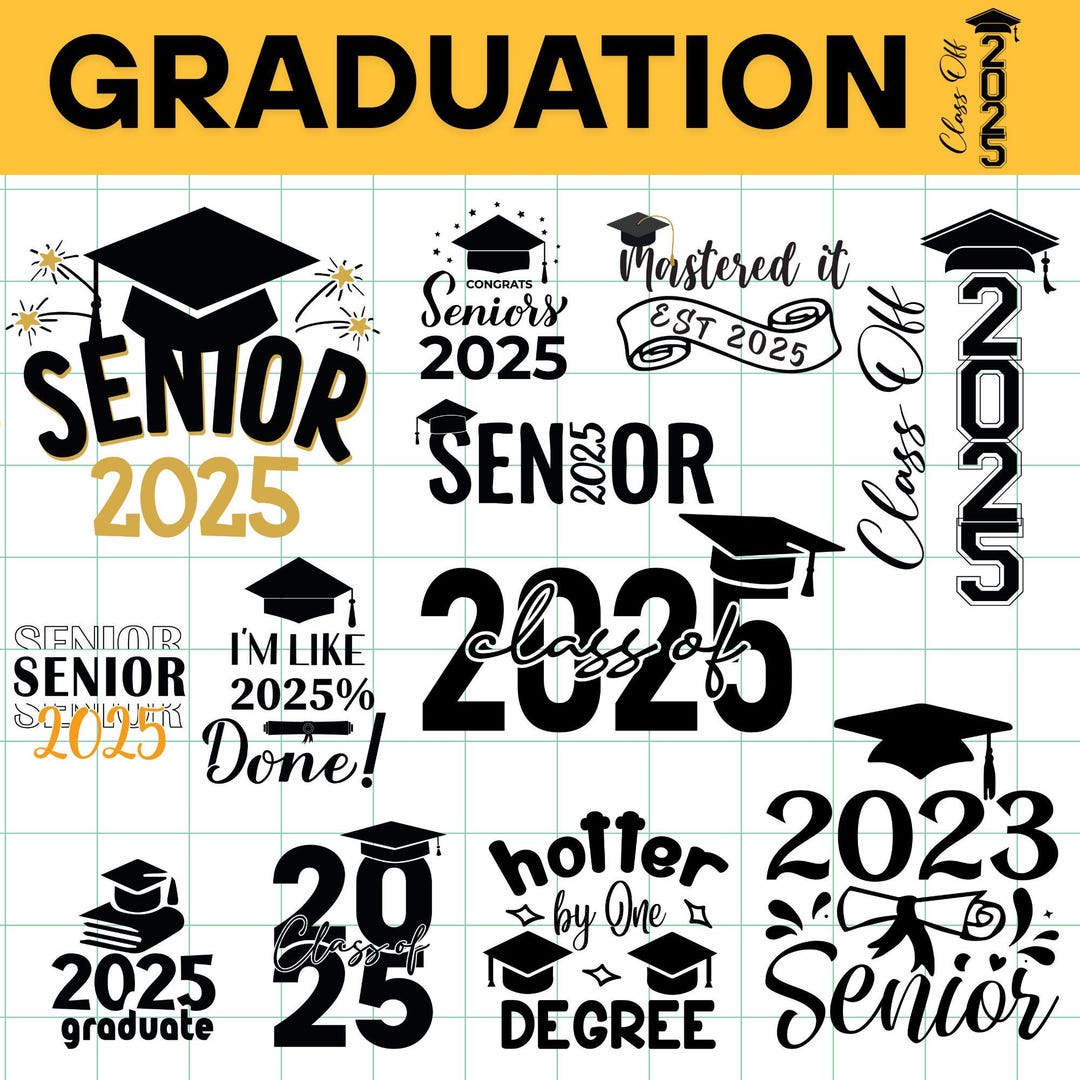 Graduation Svg Bundle, Graduation Cap Svg, Grad 2025, Class of 2025 ...