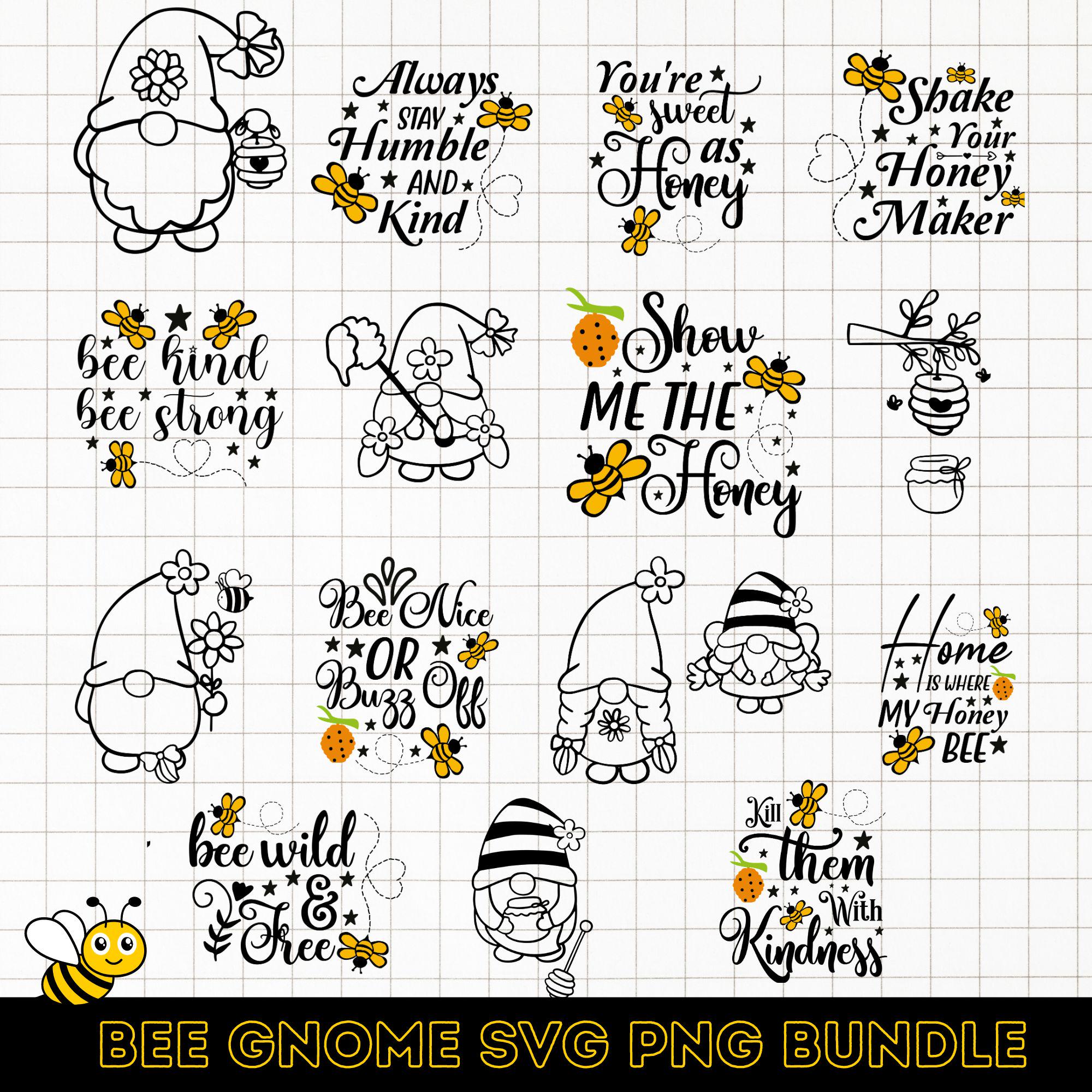 Bee Svg Bundle, Bee Gnome Svg, Bee Png, Honeycomb Svg, Bee Clipart ...