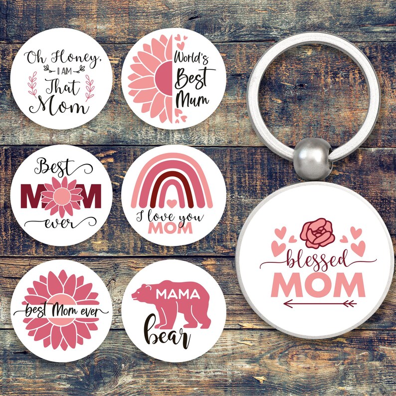 Mothers Day Keychain SVG, Keychain SVG Stain, Keyring Pattern SVG, Mom ...
