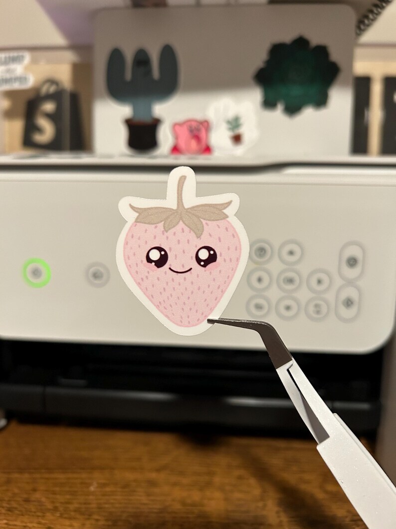 Kawaii Strawberry Theme Sticker Set | Waterproof Vinyl | Water Bottle ...