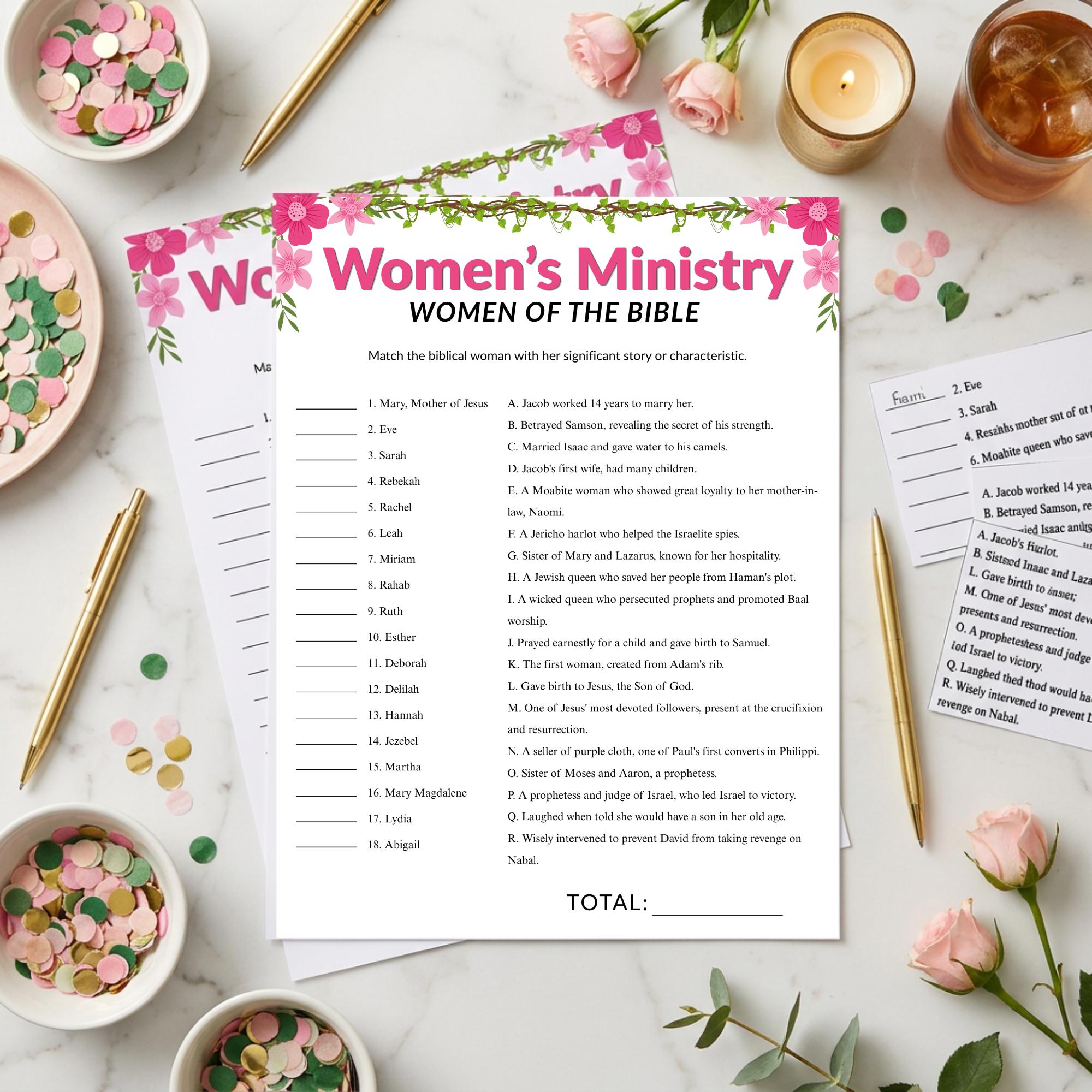 Women of the Bible Game | Printable Character Matching | Instant ...