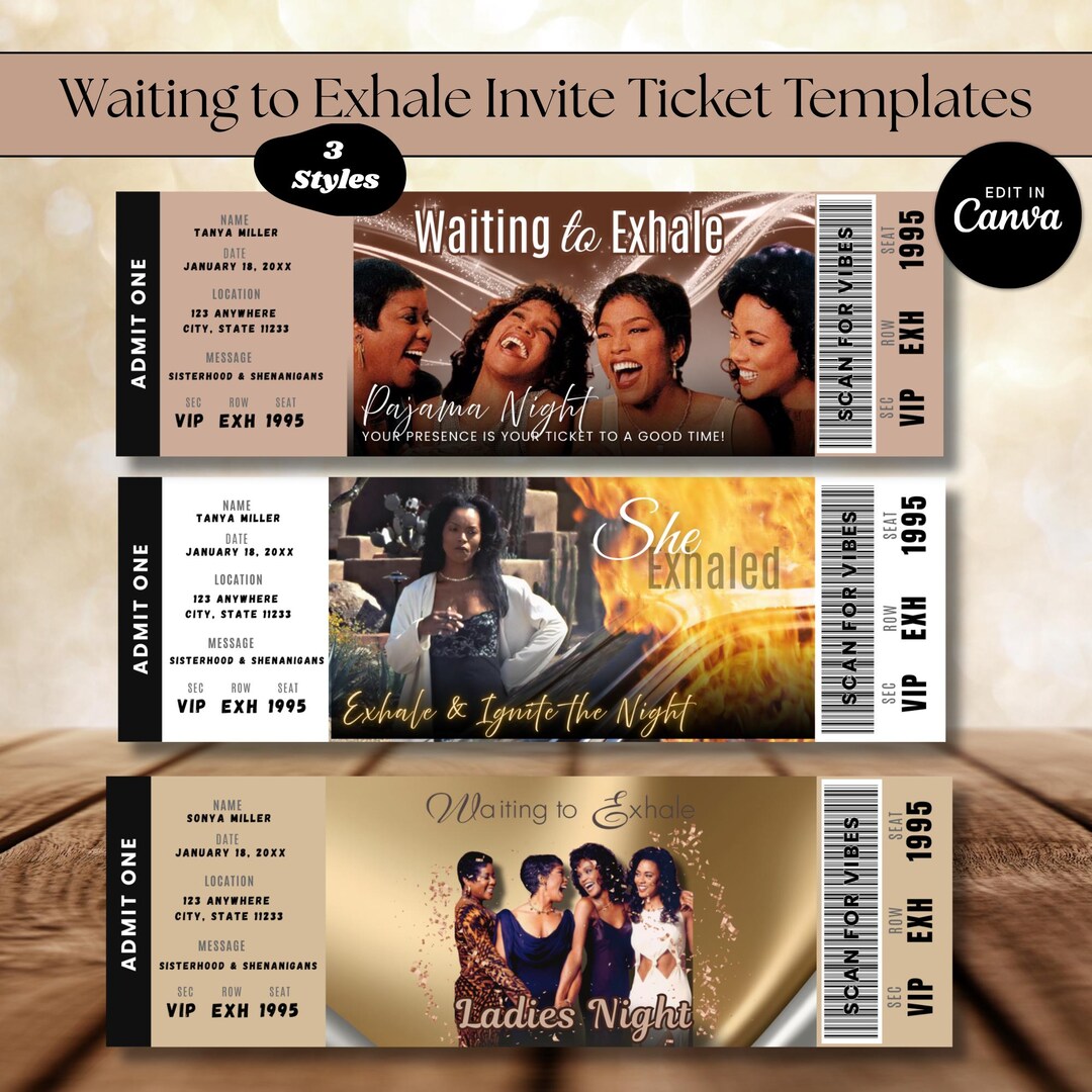 Ladies Night Ticket Invitation Template, Movie Ticket, DIY Party Invite ...