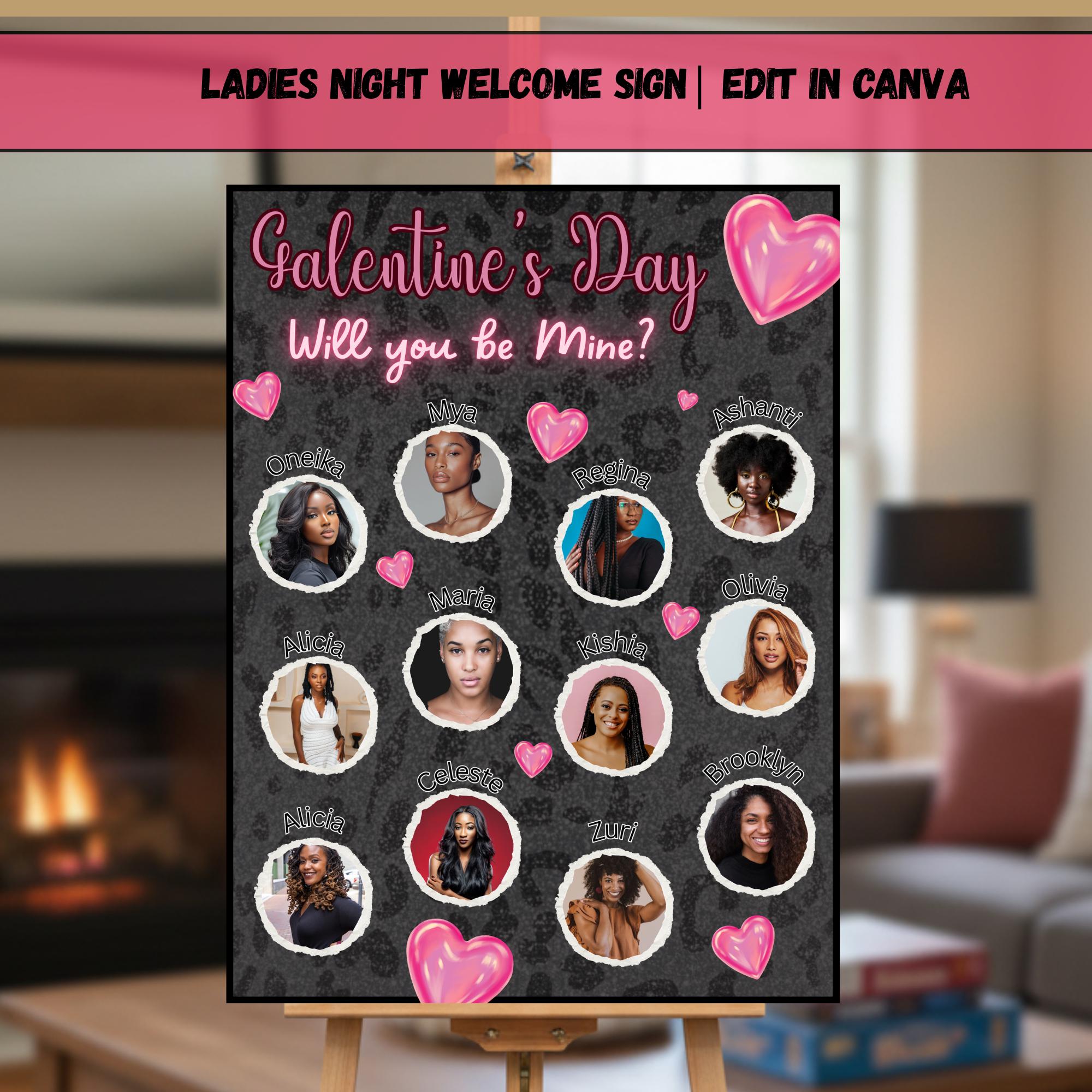 Galentine's Day Poster Board Sign| Ladies Night Valentine's Day Welcome ...