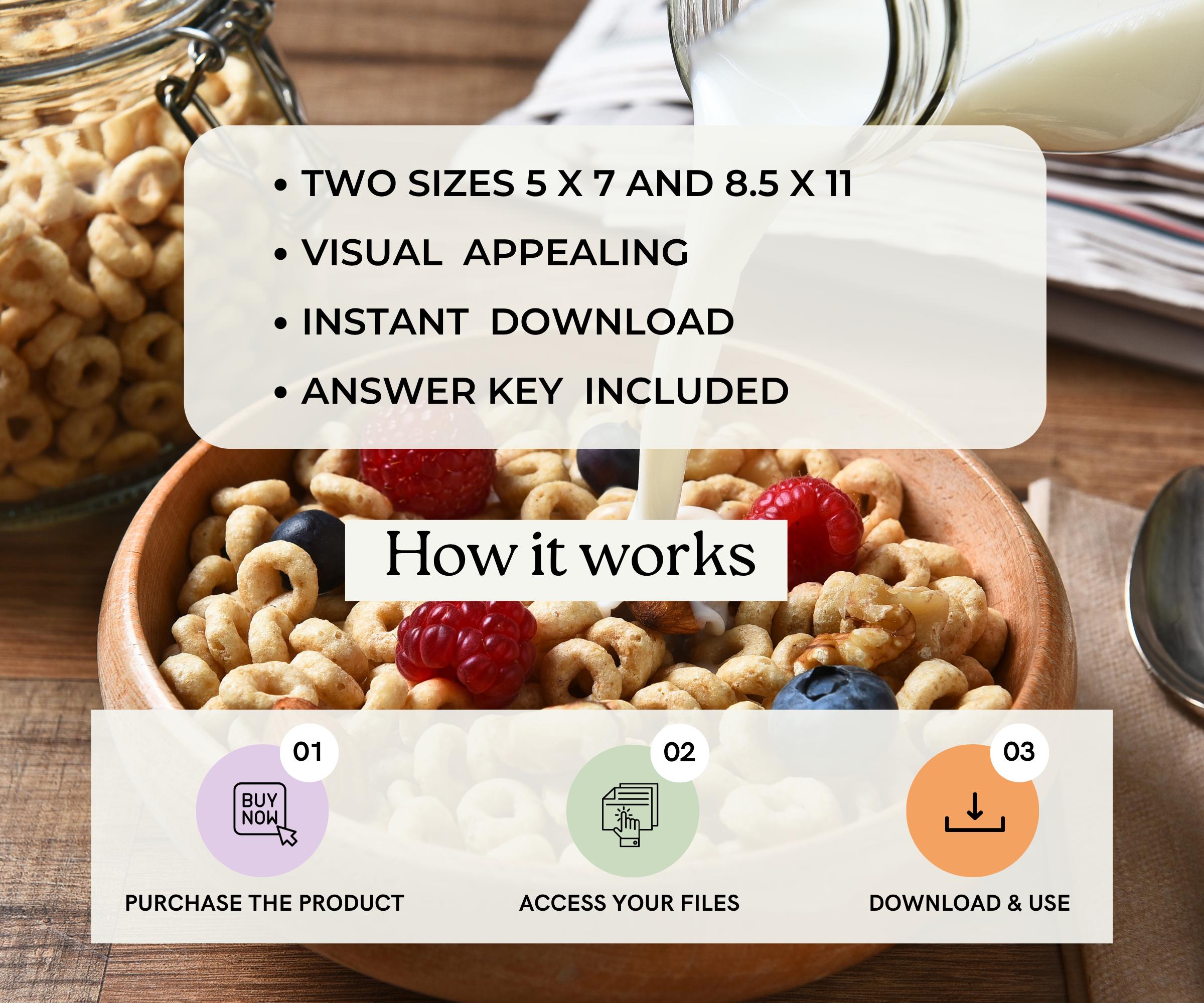 Cereal Trivia Game: Fun Family Game Night Activity (PDF Downloadable ...
