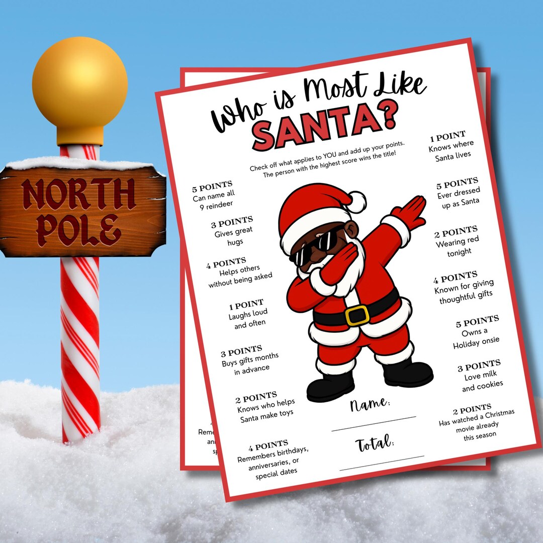 Who’s Most Like Santa Printable Christmas Game | Family Holiday ...