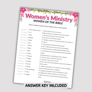 Women of the Bible Game | Printable Character Matching | Instant ...
