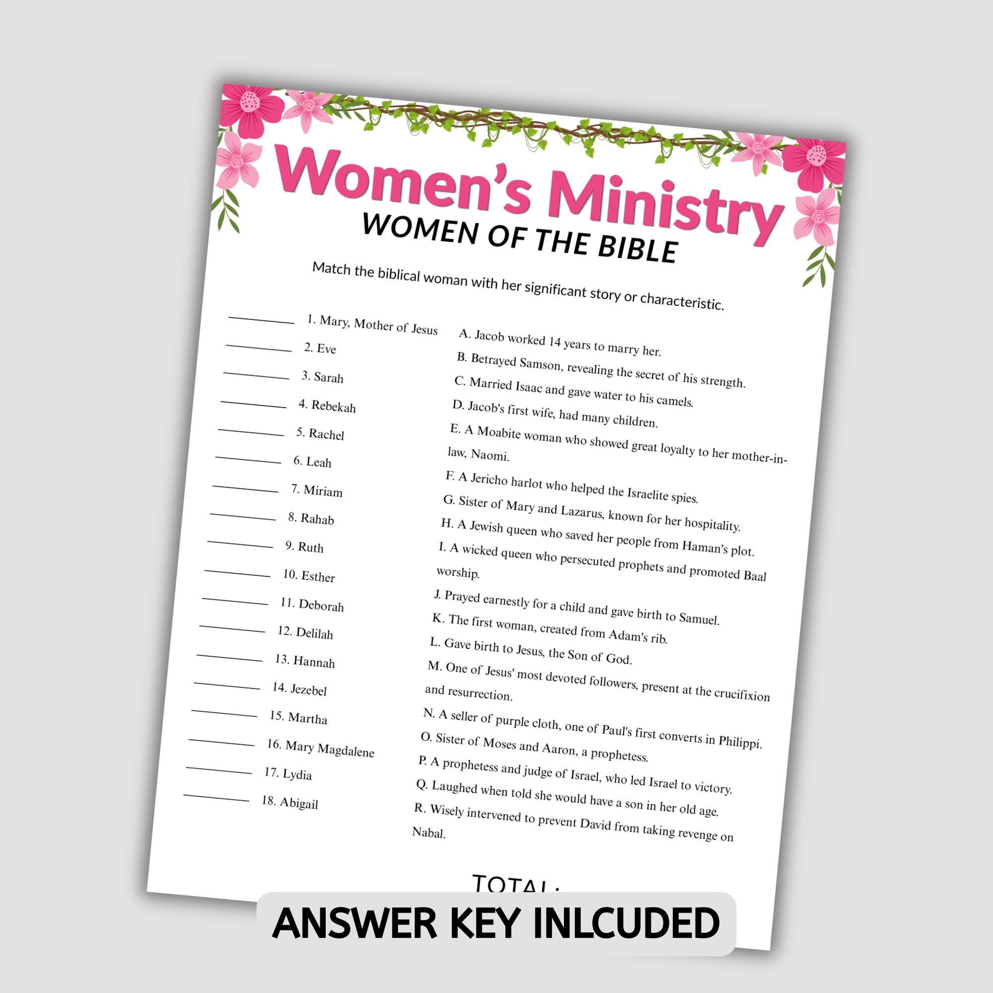 Women of the Bible Game | Printable Character Matching | Instant ...
